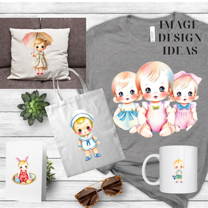 Vintage Kewpie Doll Clipart Bundle: Tattoo & Wall Art (PNG, SVG, JPG ...