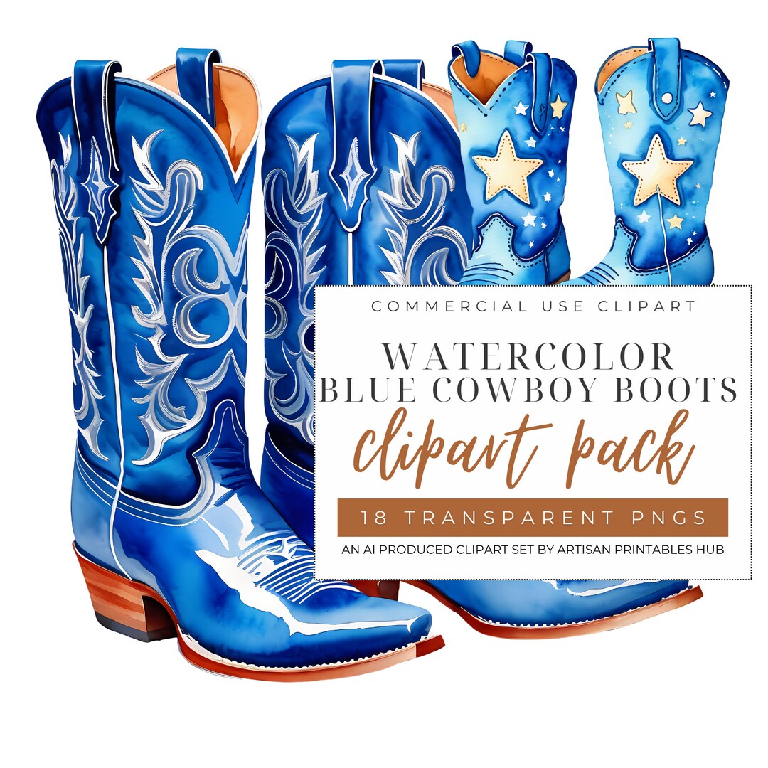 Cute Cowboy Clipart Cowboy Boot Png Digital Download Watercolor Cowgirl ...