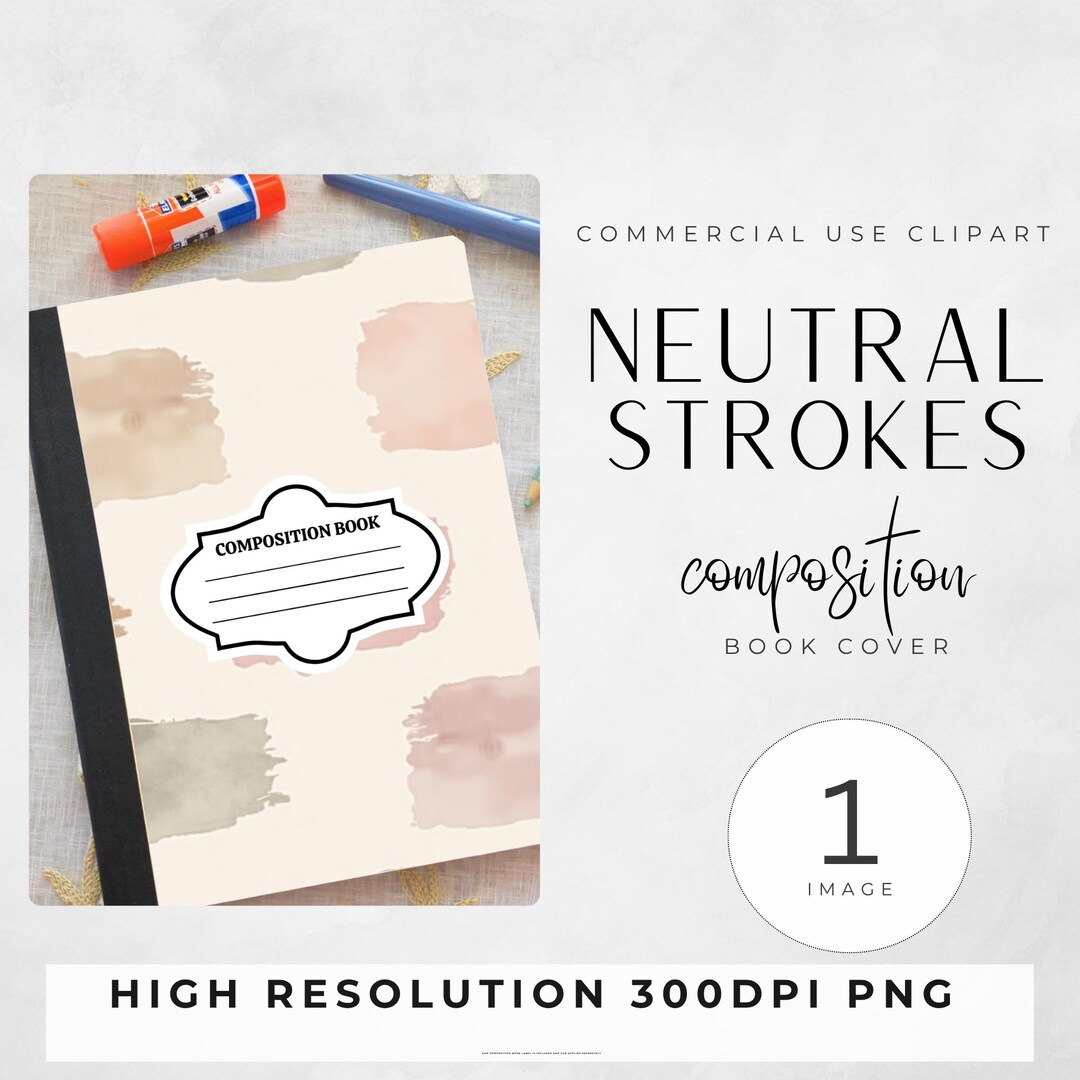 Composition Book Cover PNG, Printable DIY School Template, No Gender ...