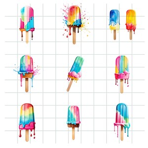 Watercolor Pastel Sweets Clipart Rainbow Sweet Treats PNG Ice Cream ...