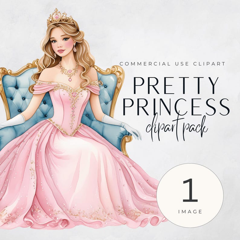 Fairy Princess Clipart Bundle - Magical Watercolor Graphics for Kids ...