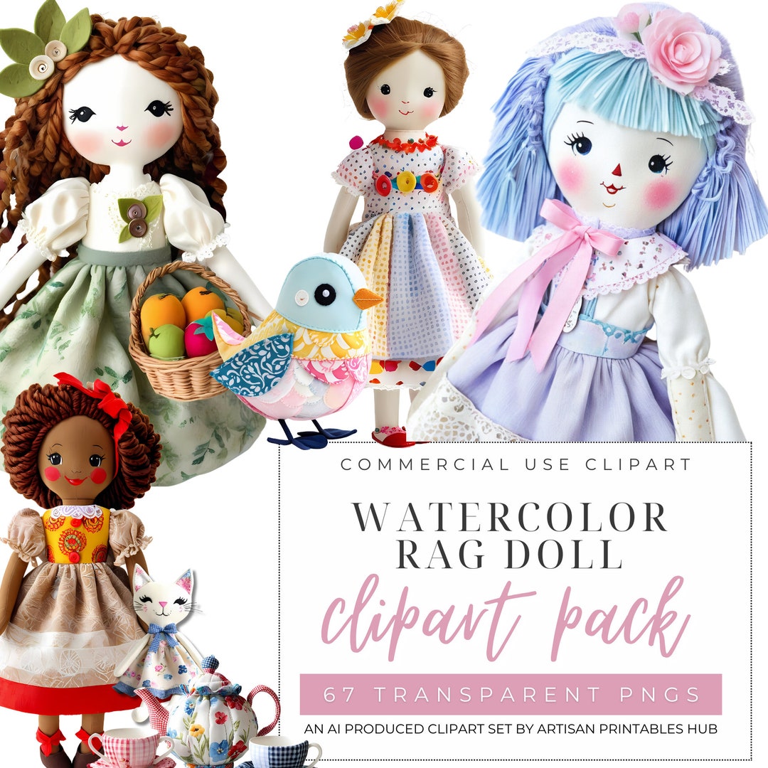 Rag Doll Clipart, Cute Character Graphics for Scrapbooking, Cute ...