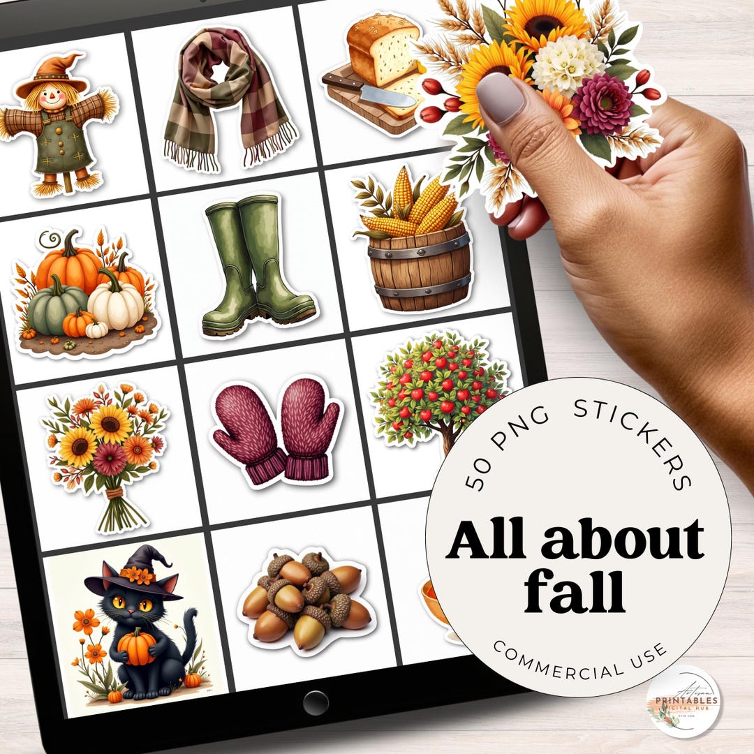 Realistic Fall Stickers for Digital Planners, Journals & Scrapbooking ...