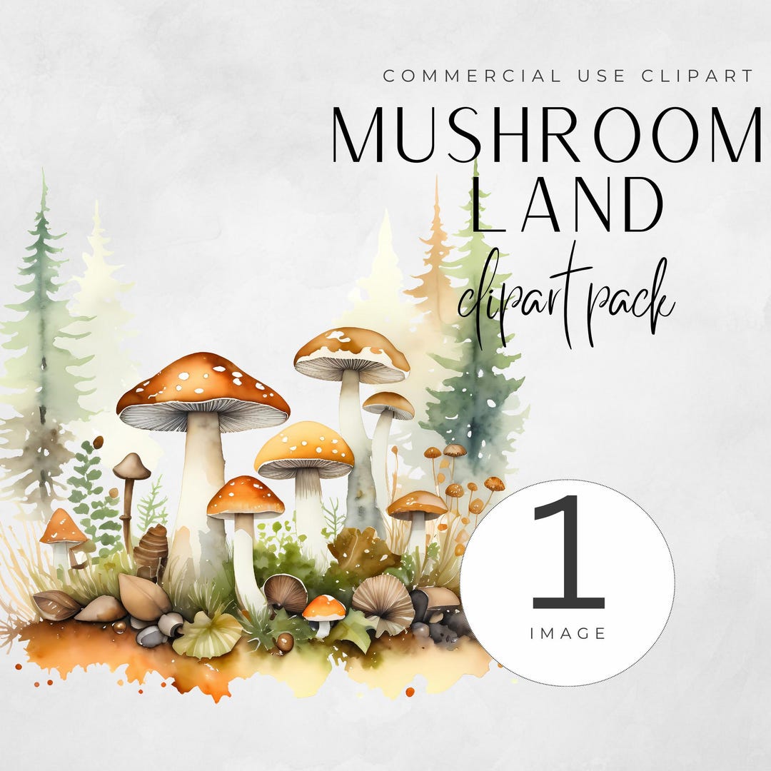 Mushroom Clipart, Cute Mushroom Illustration, Digital Mushroom PNG ...