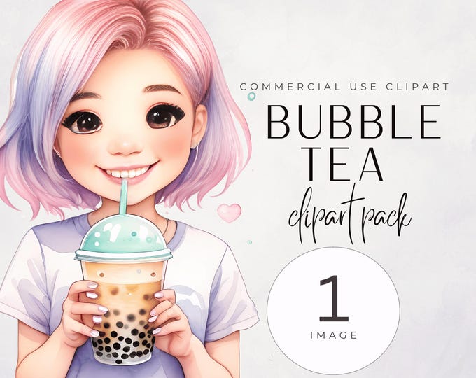Bubble Tea Kawaii Clipart Set, Cute Bubble Tea Rainbow Clip Art ,boba ...