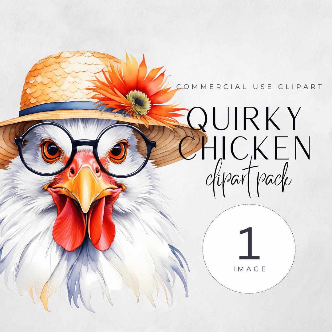 Quirky Chicken PNG Clipart, Funny Whimsical Bird Illustration, Farm ...