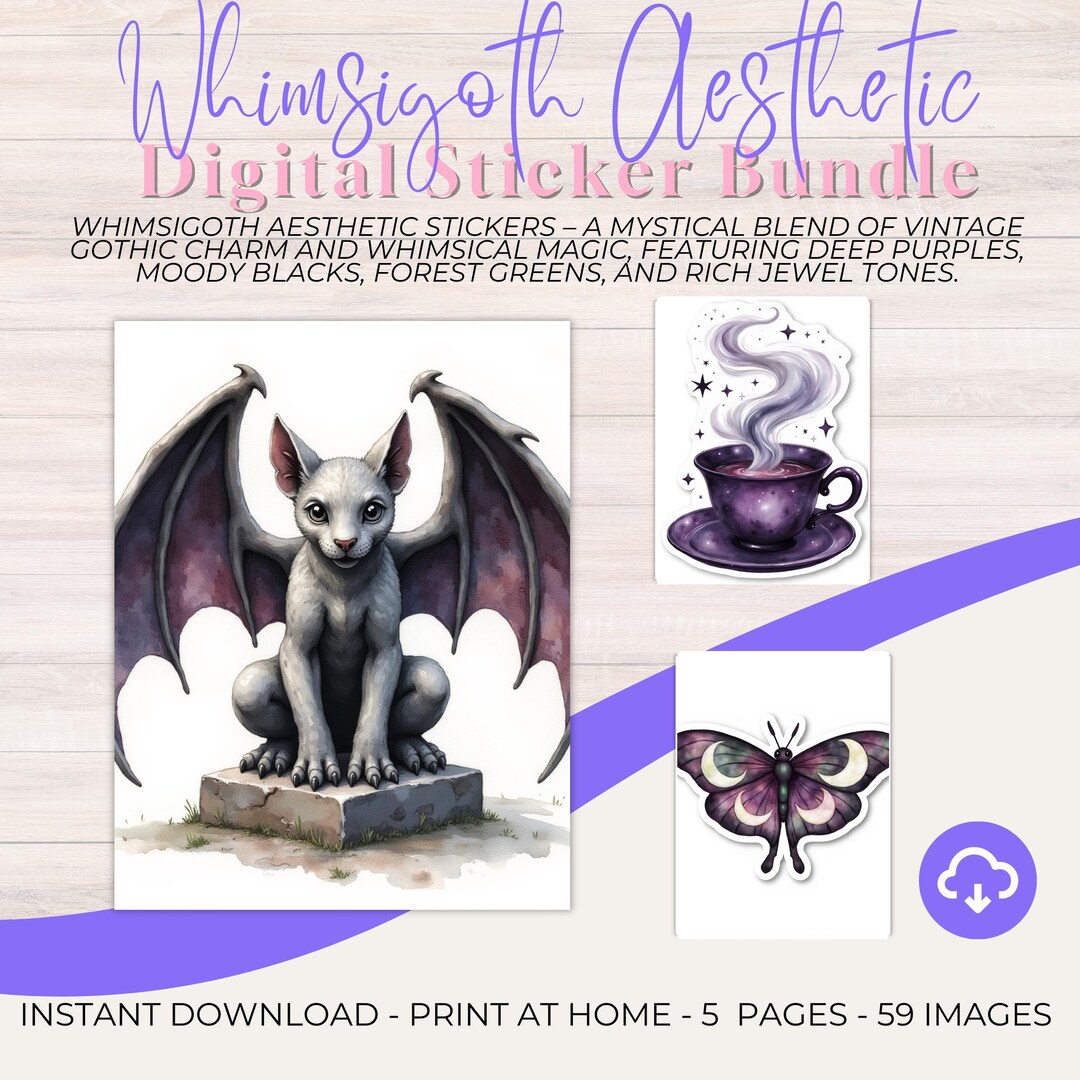 Whimsigoth Halloween Clipart PNG Set, Gothic Cottagecore Witchy ...