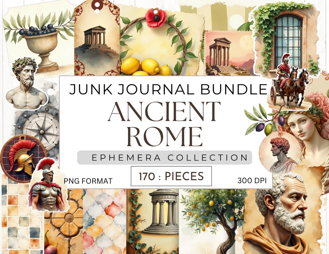 Ancient Rome Junk Journal Kit, Printable Roman Architecture & Mythology ...