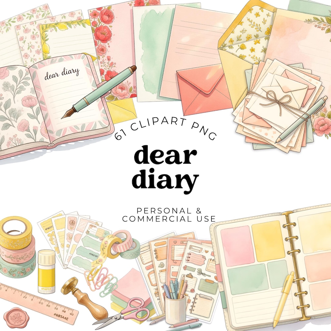 Junk Journal Printable Kit, Planner Stickers and Ephemera Bundle ...