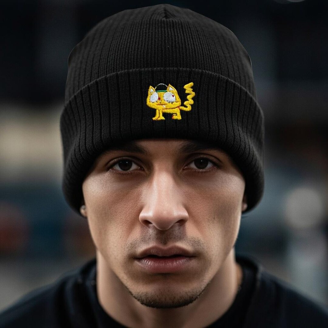Wifiskeleton Ripped Beanie – Ribbed Knit Streetwear Hat, Minimal ...