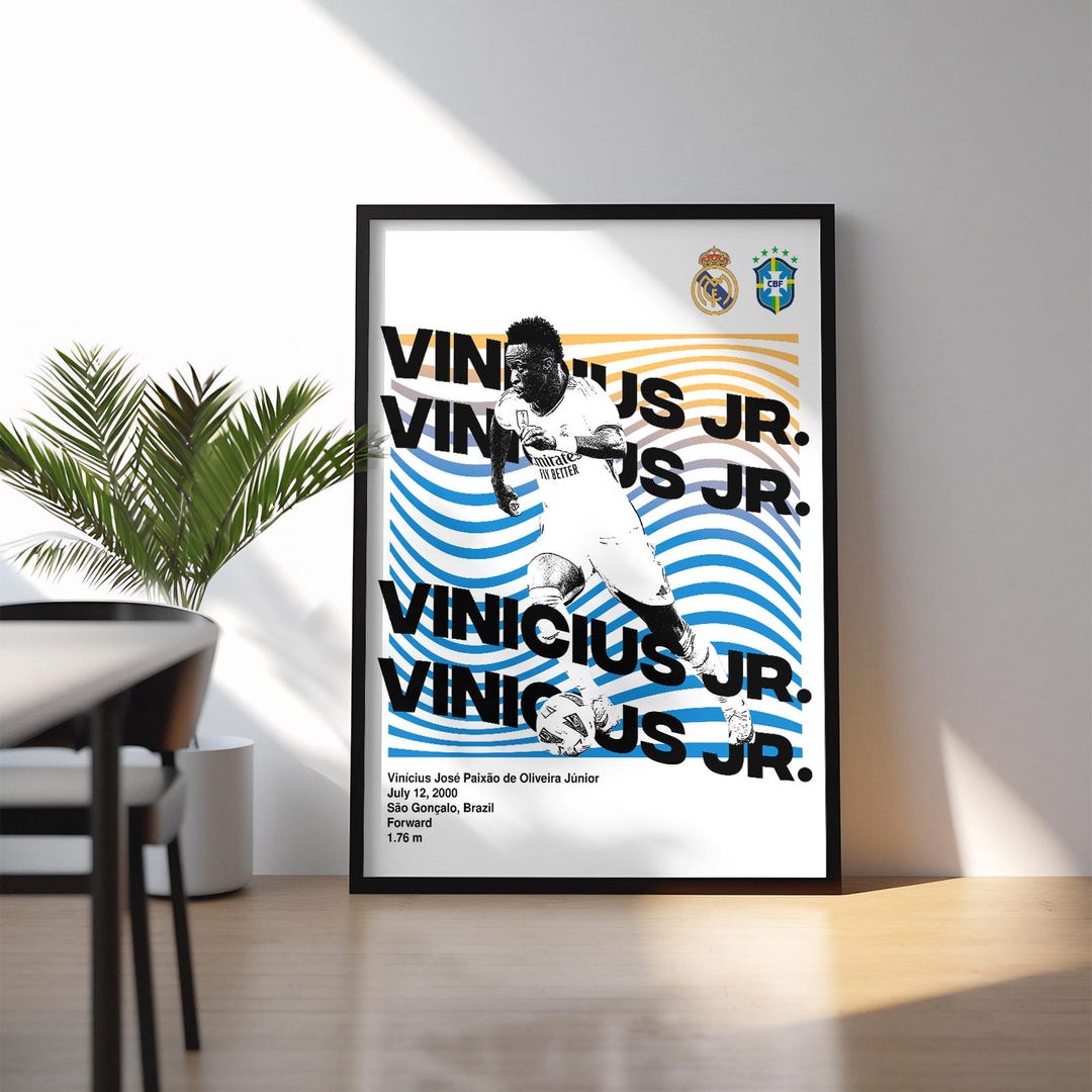 Vinicius Junior Digital Download Poster Rising Football Star Art Print ...