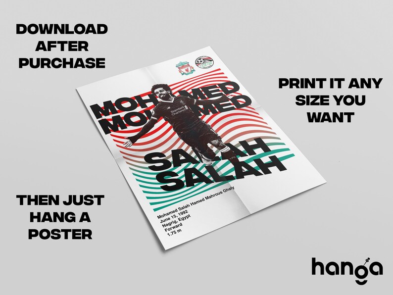 Mohamed Salah Digital Download Poster - Iconic Football Art Print ...