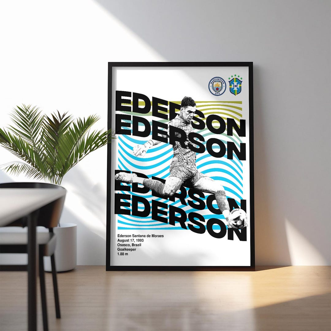 Ederson Digital Download Poster - Iconic Football Art Print, Goalkeeper ...