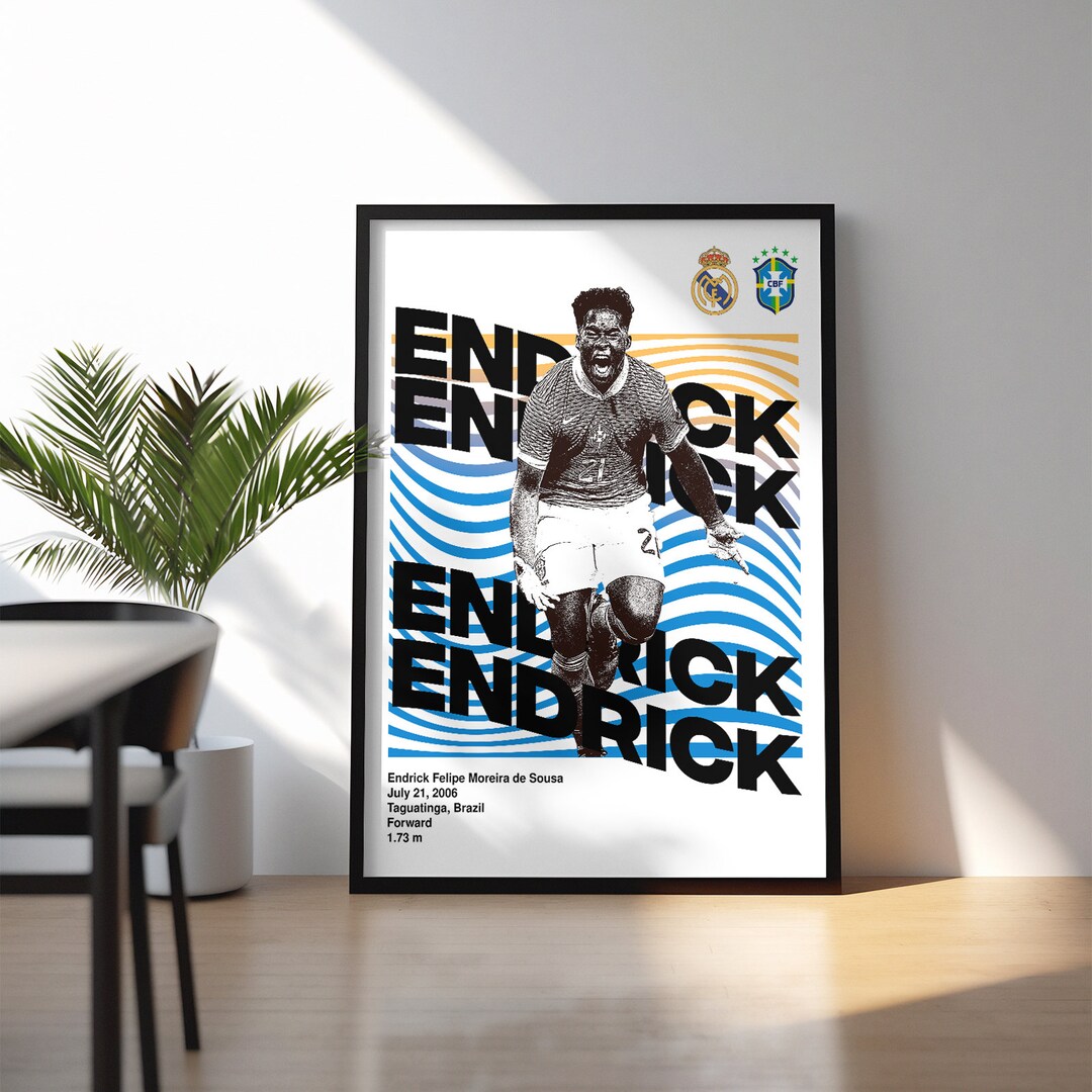 Endrick Digital Download Poster Rising Football Star Art Print, Soccer ...