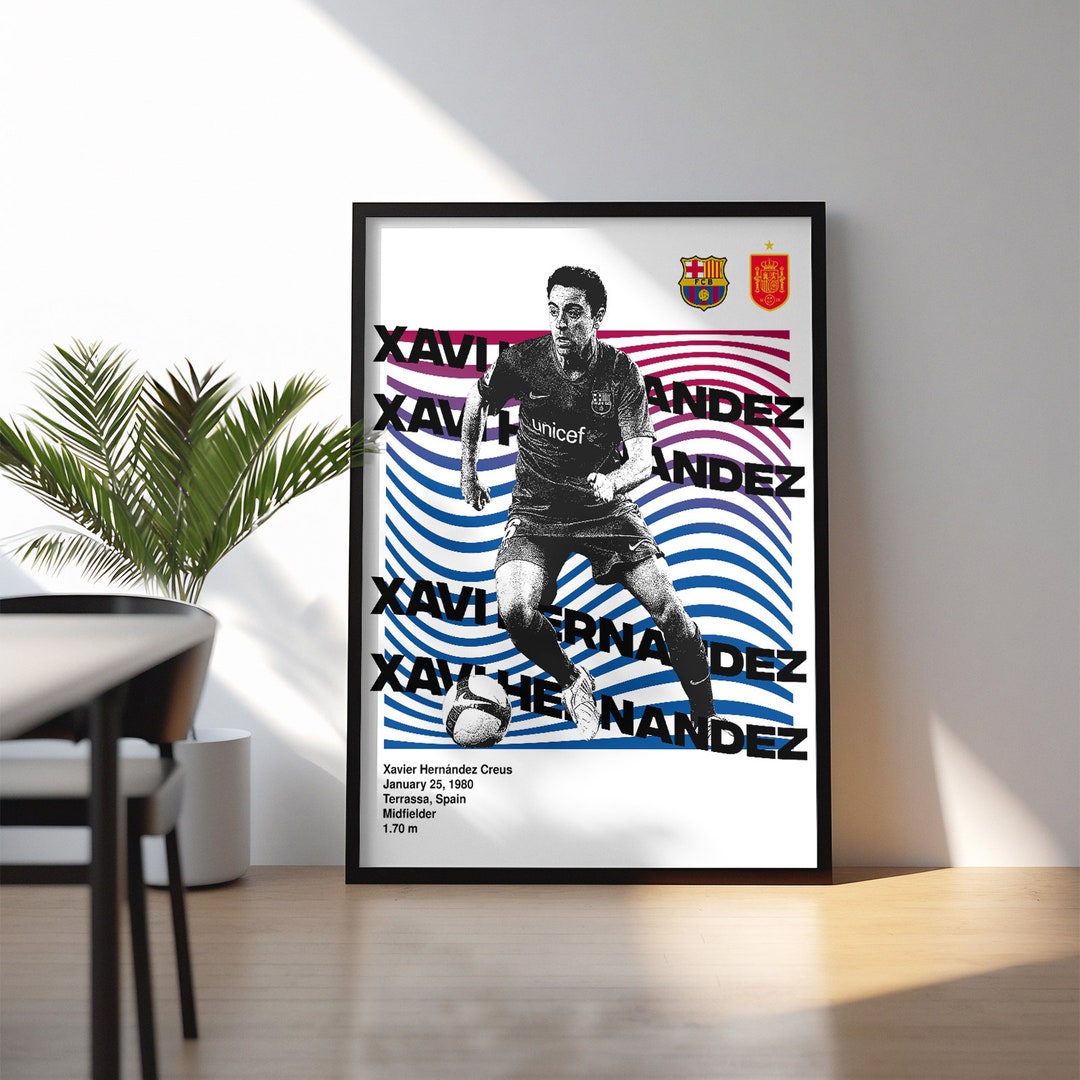 Xavi Digital Download Poster Iconic Football Art Print, Soccer Wall Art ...