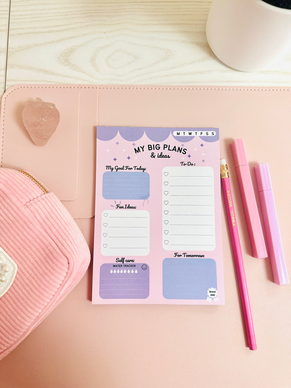 My Big Plans & Ideas Daily Note Pad - Etsy