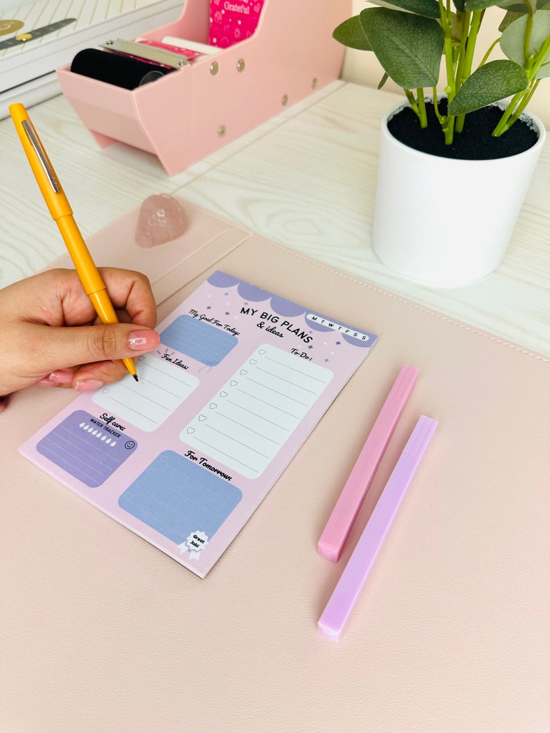 My Big Plans & Ideas Daily Note Pad - Etsy