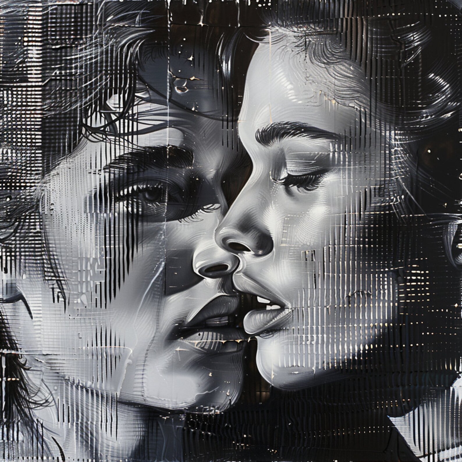 Pop Art Lovers' Gaze: Man & Woman in Passion - Etsy