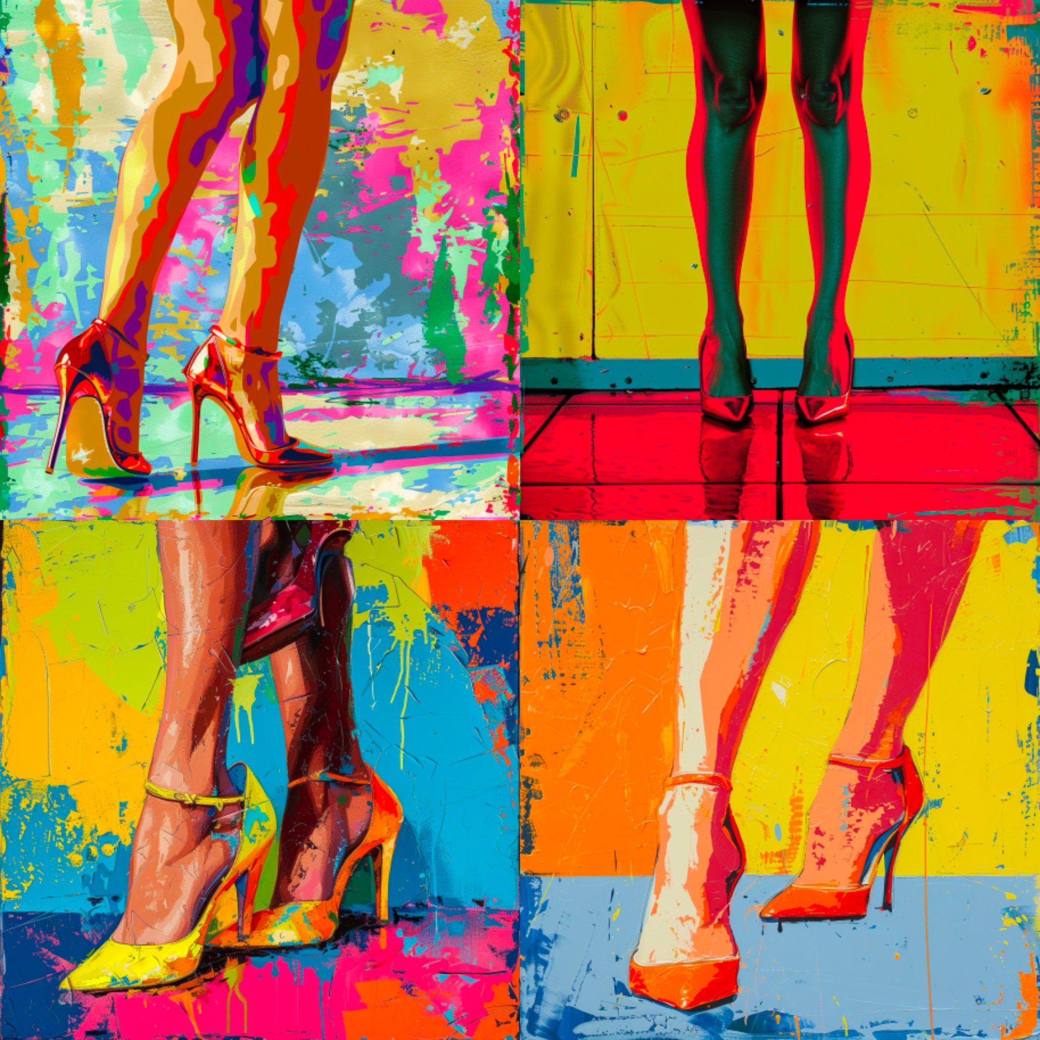 Colourful Pop Art Female Legs Print - Vibrant Wall Art Decor for Modern ...