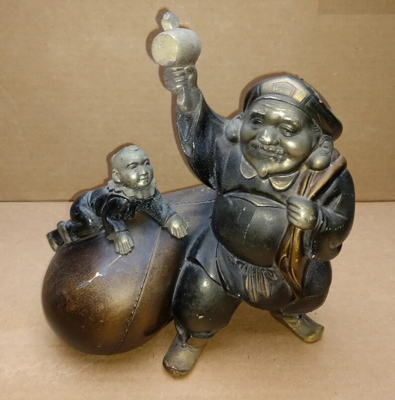 Vintage Japanese Daikoku Statue God of Wealth and Guardian of Farmers ...