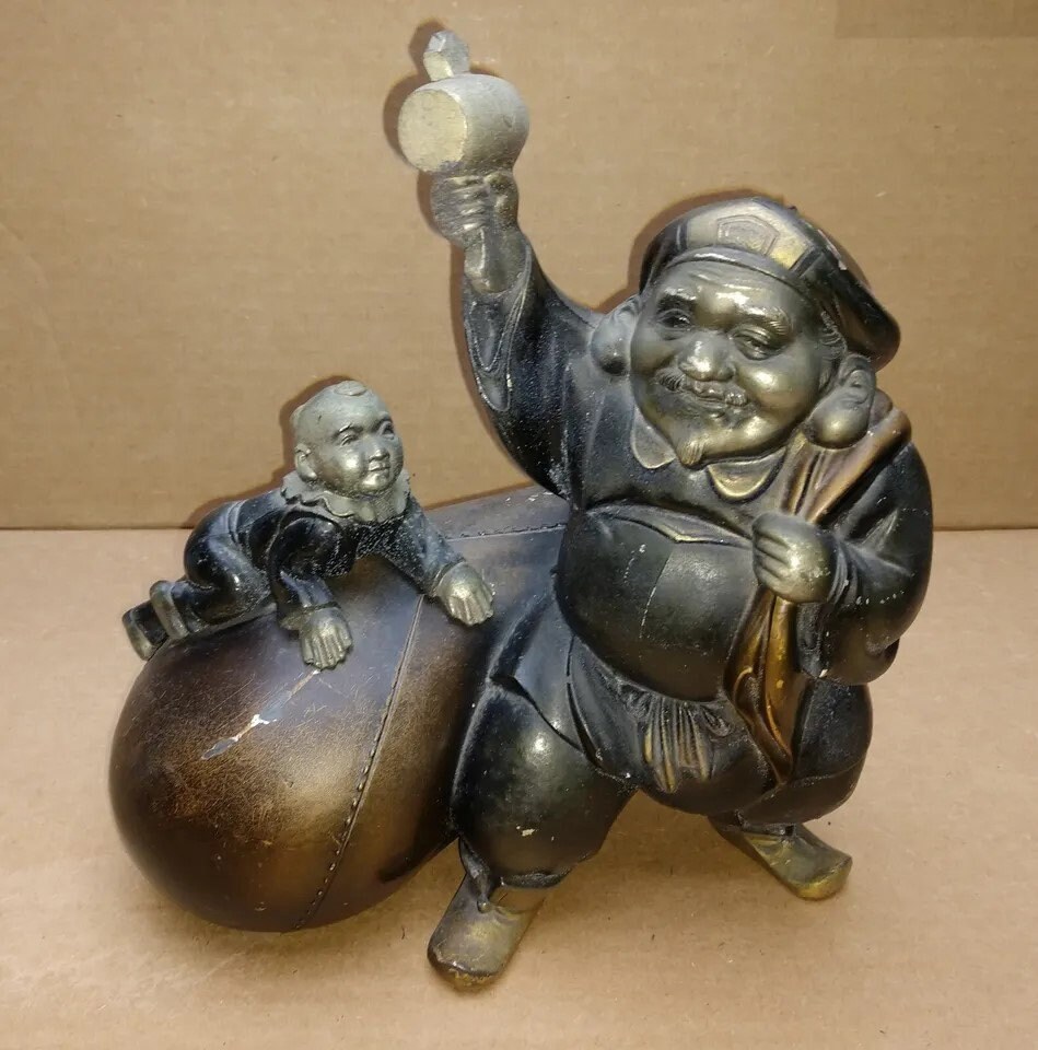 Vintage Japanese Daikoku Statue God of Wealth and Guardian of Farmers ...