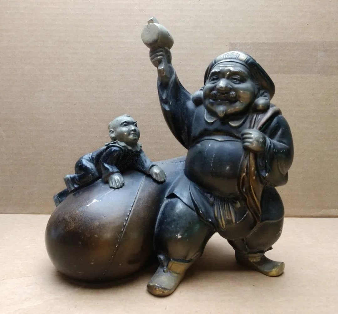 Vintage Japanese Daikoku Statue God of Wealth and Guardian of Farmers ...