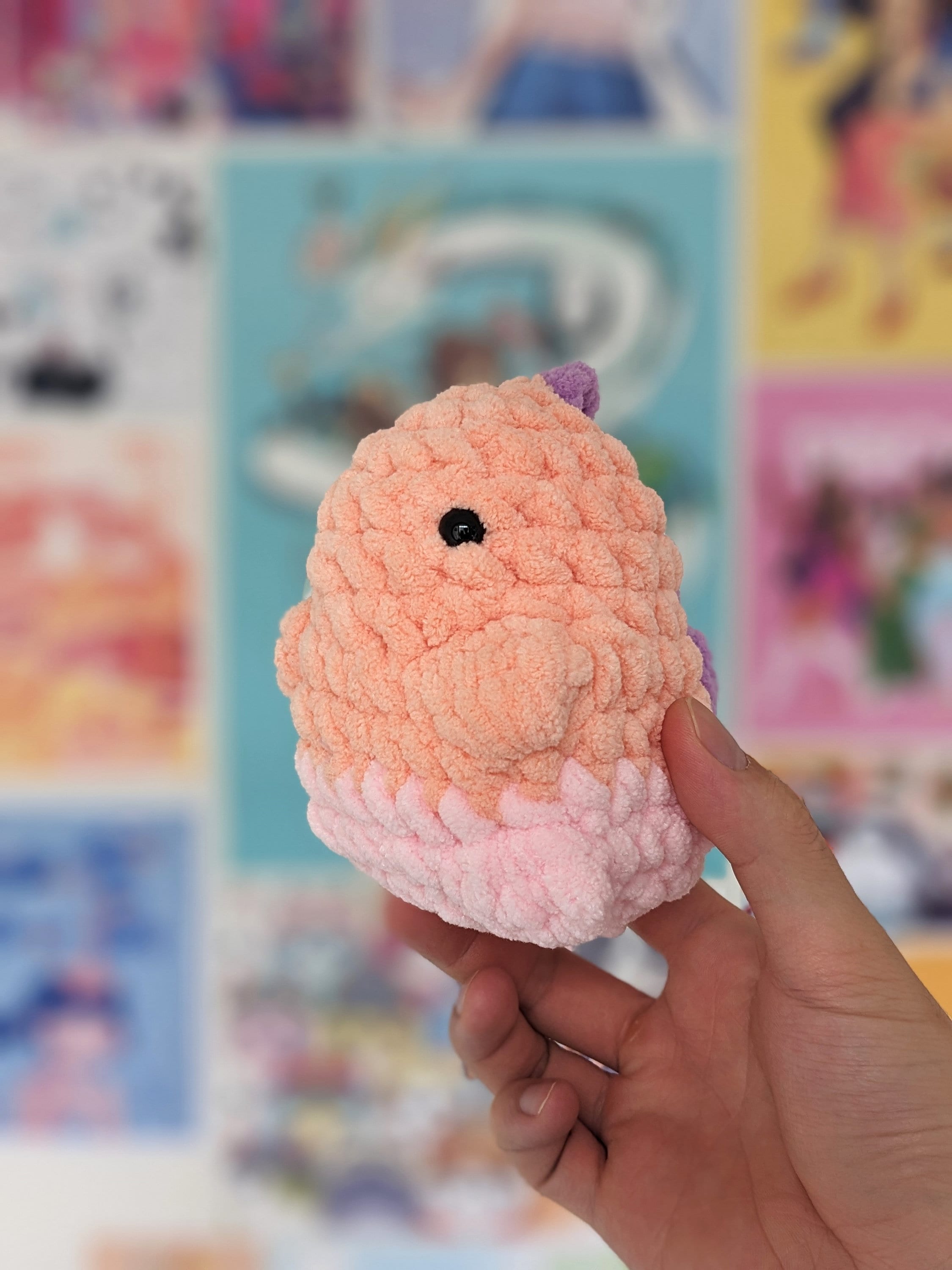 Crochet Chunky Dinosaur T-rex READY TO SHIP Home Decor Desk Decor Cute ...