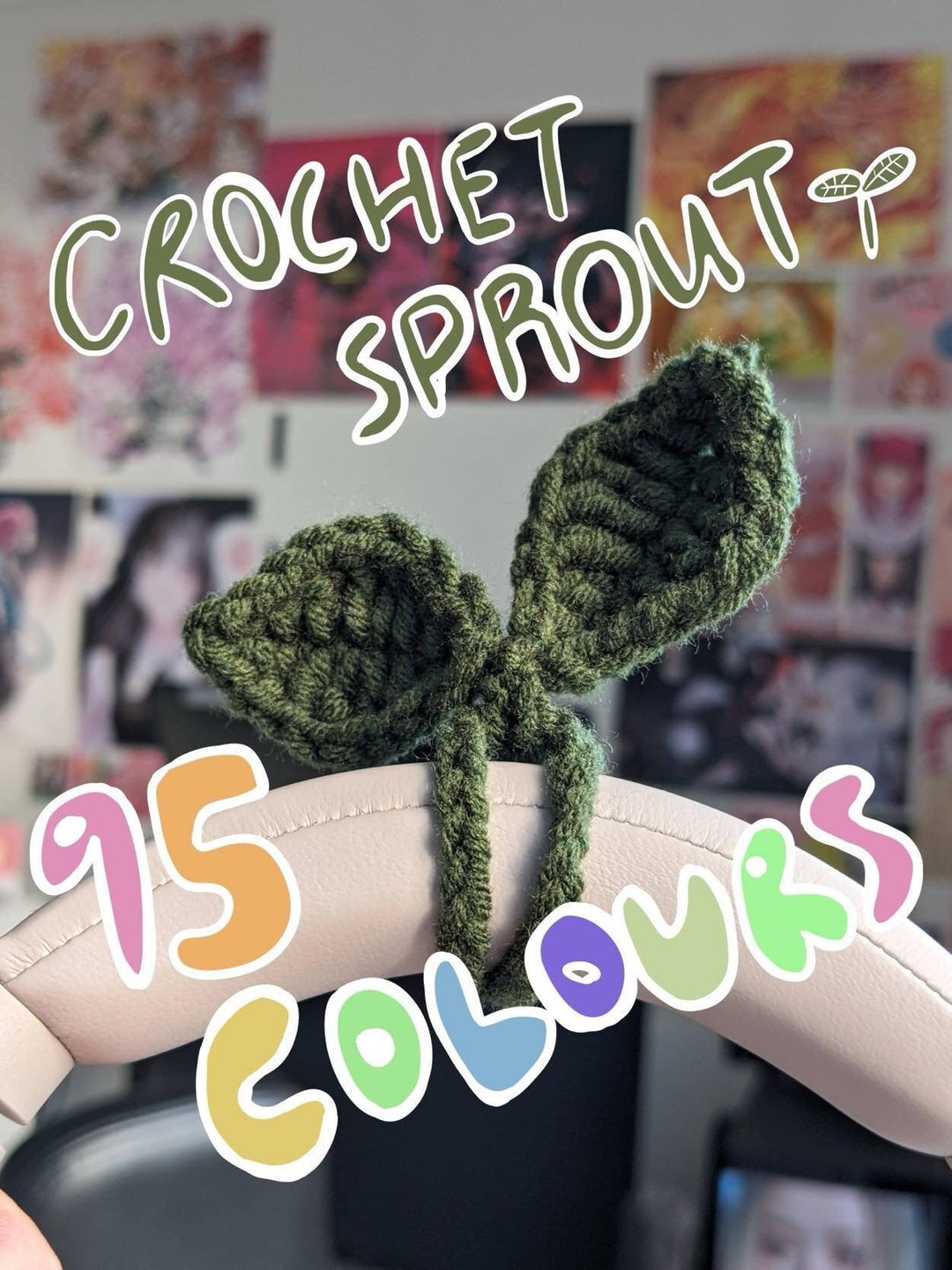 Crochet Headphone Sprout - 95 COLOURS AVAILABLE | Custom Made to Order ...