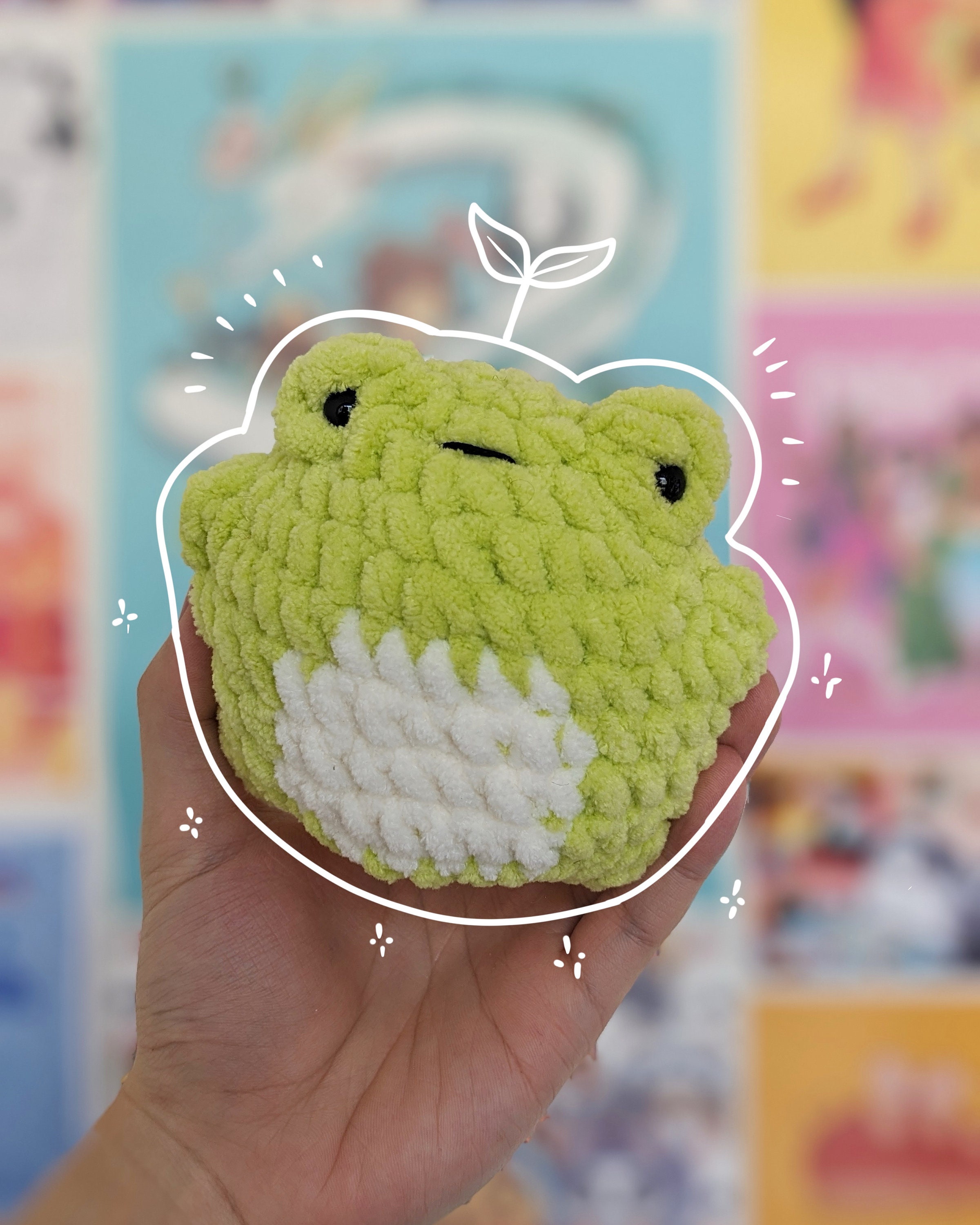 Crochet Frog READY TO SHIP Froggie Plush Home Decor Desk Decor Cute ...