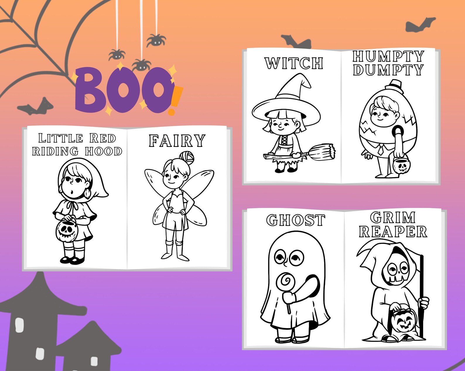 Halloween Coloring Book Digital Download Halloween Coloring Pages ...