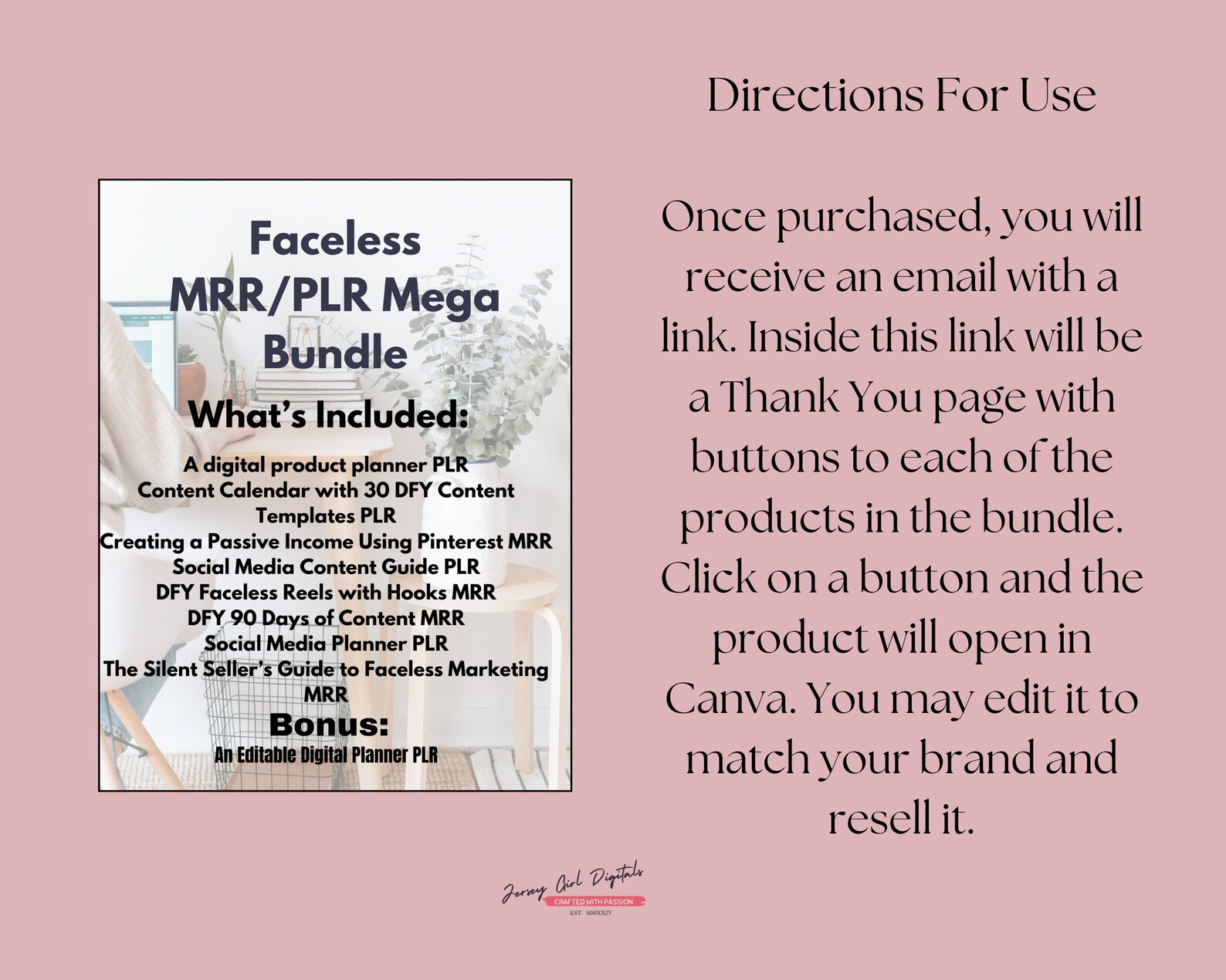 Faceless Digital Marketing Master Bundle - MRR & PLR Licensed Digital Products - Etsy