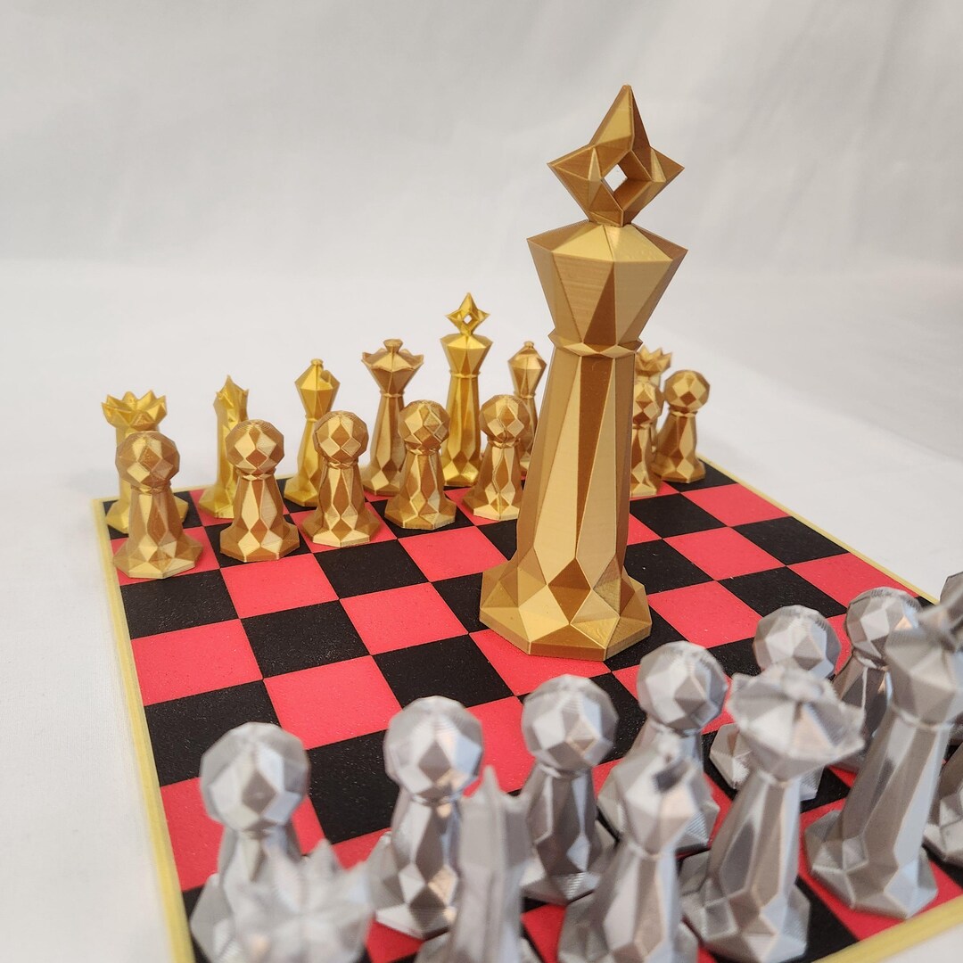 Low Poly Geometric Chess Set – 3D Printed - Etsy
