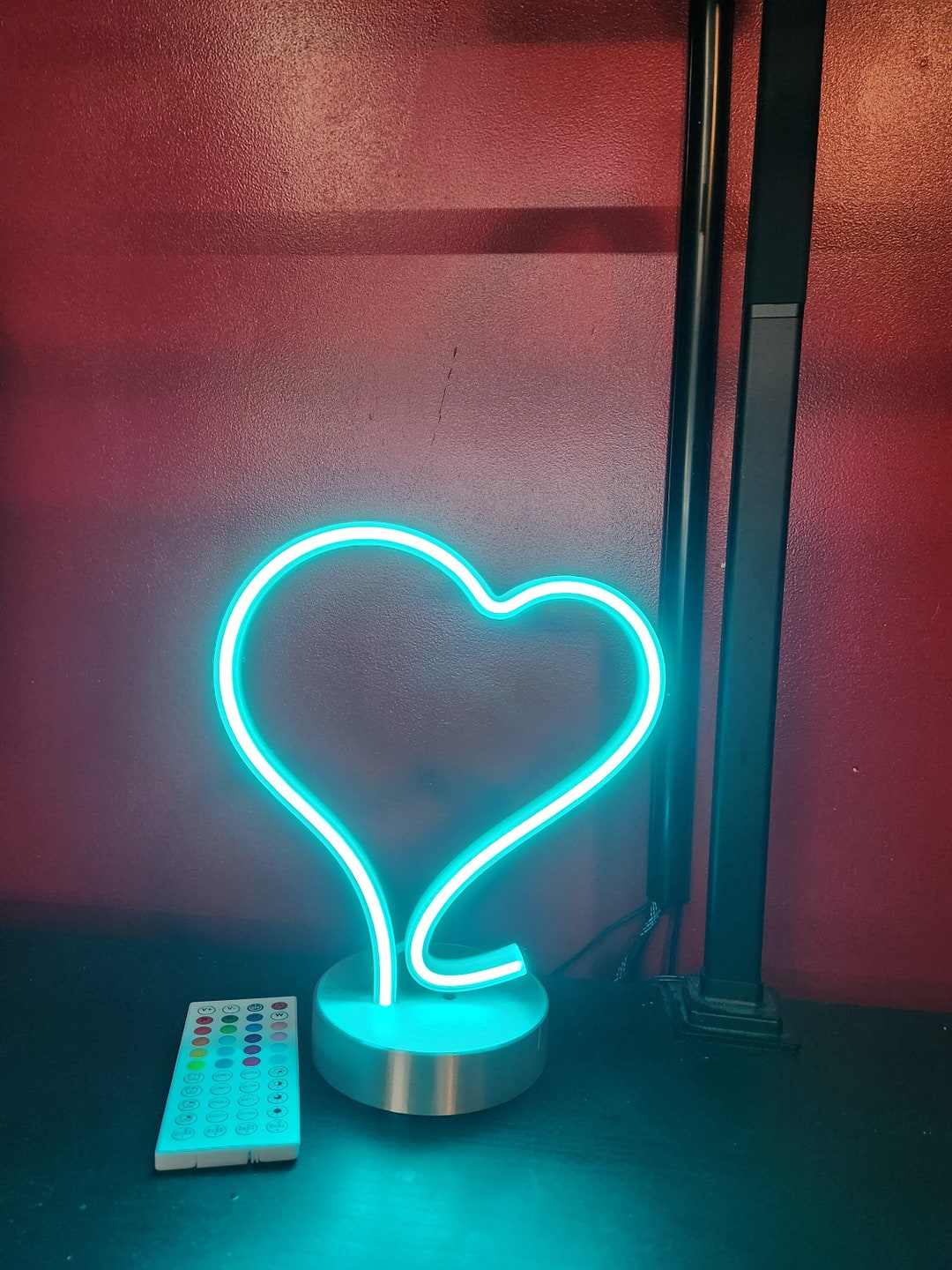 Neon LED Heart Lamp 3D Printed - Etsy Australia