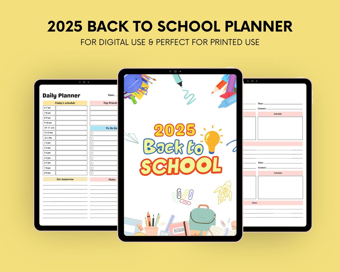 2025 Back to School Planner: Student Study Organizer (printable ...