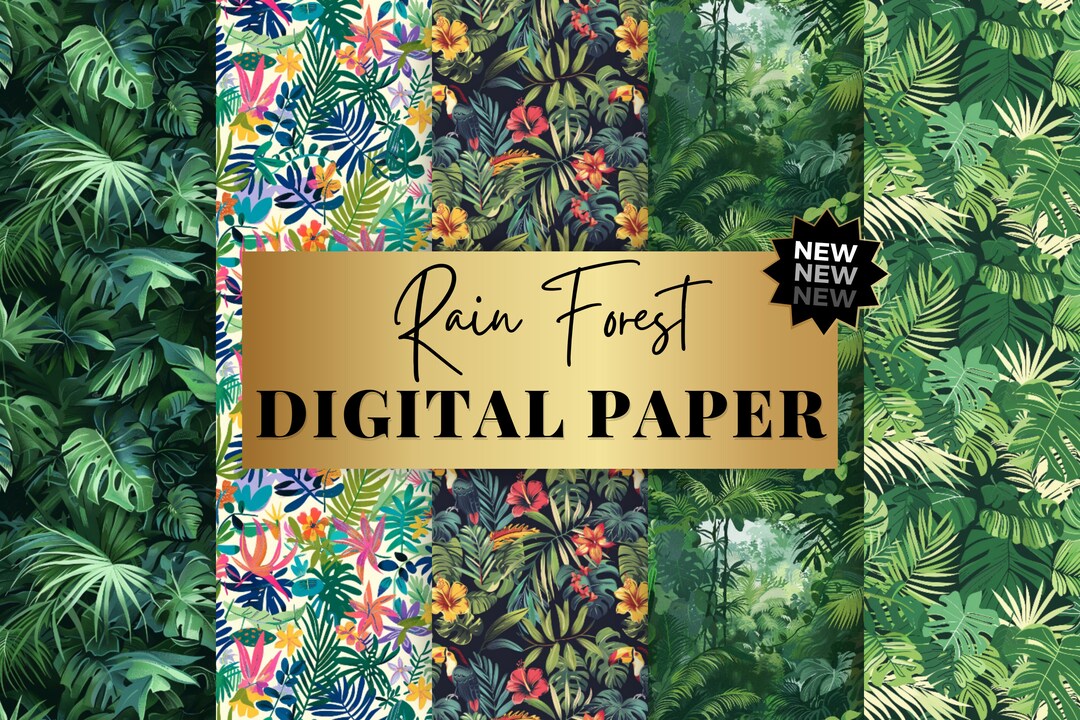 Rain Forest Digital Paper - Etsy