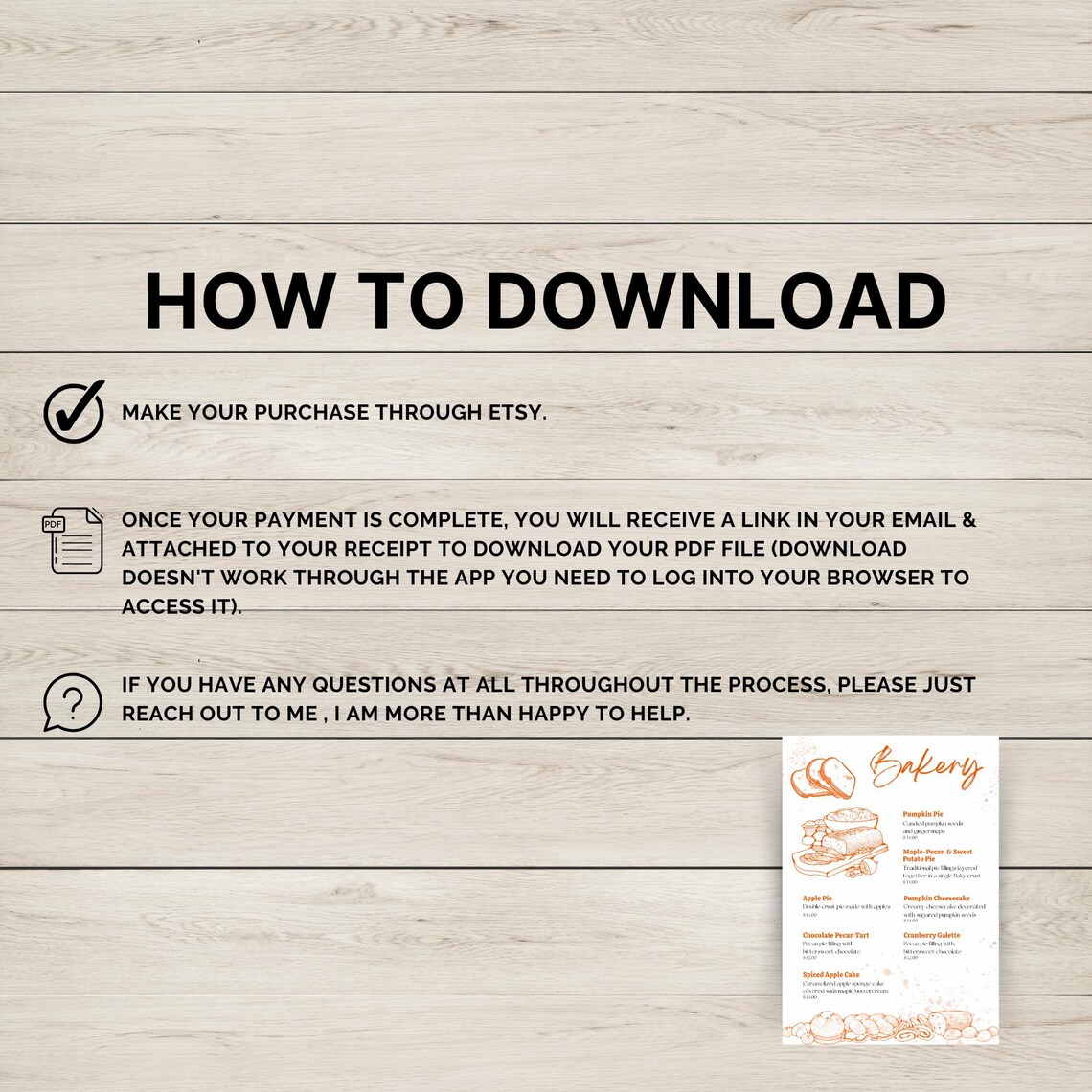 Hand-drawn Bakery Menu Template | Customisable Canva Template for Cafes ...