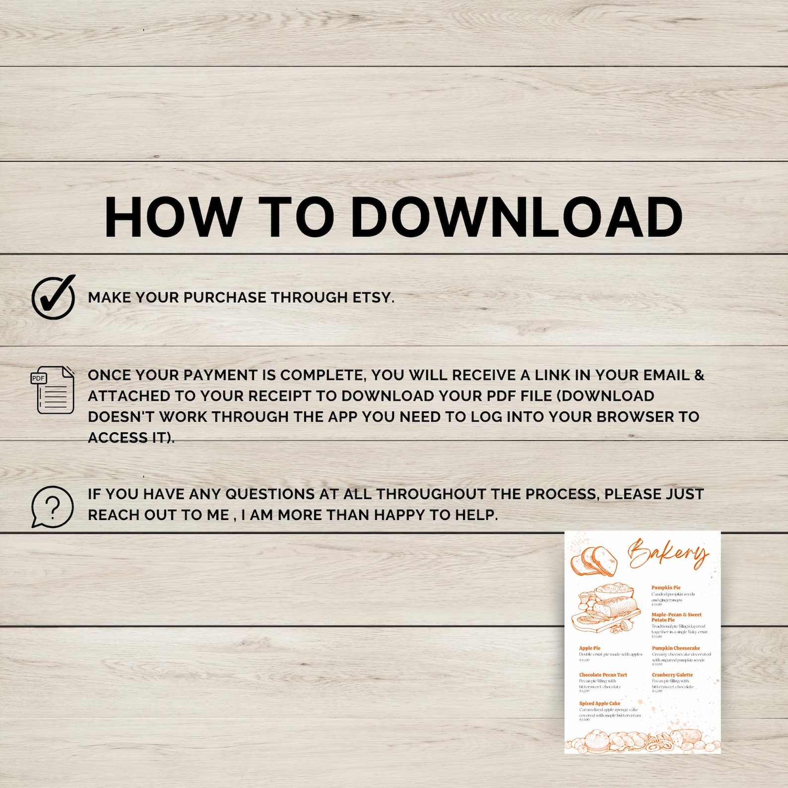 Hand-drawn Bakery Menu Template | Customisable Canva Template for Cafes ...
