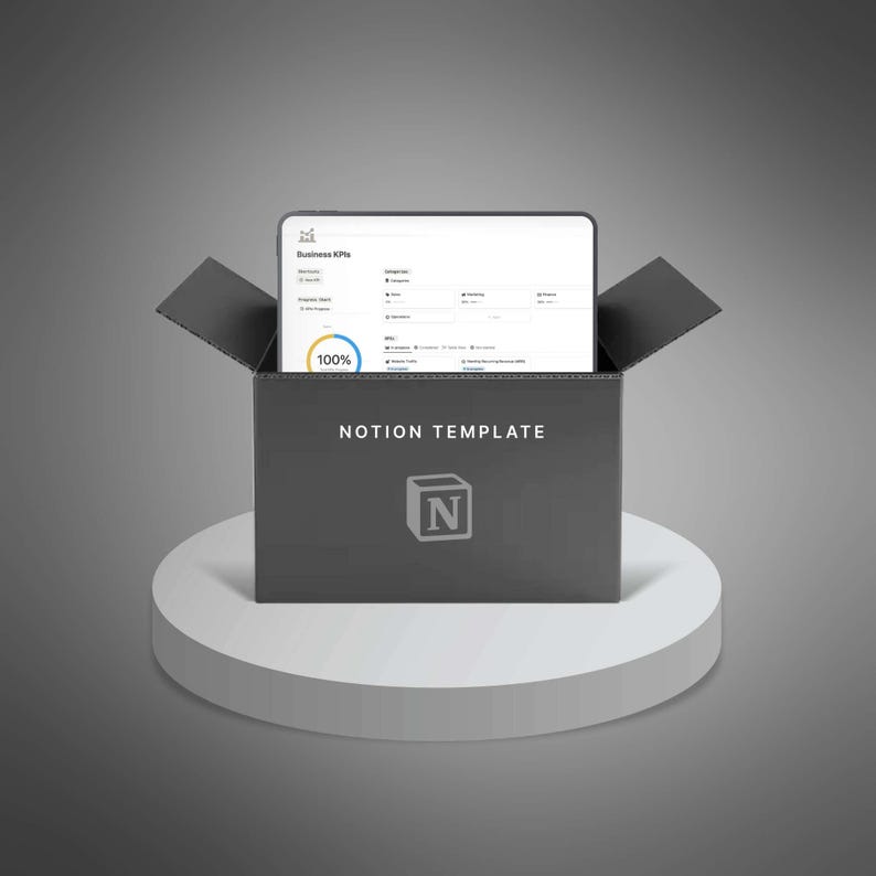 Business Kpi's Dashboard Notion Template, Management Notion Templates ...