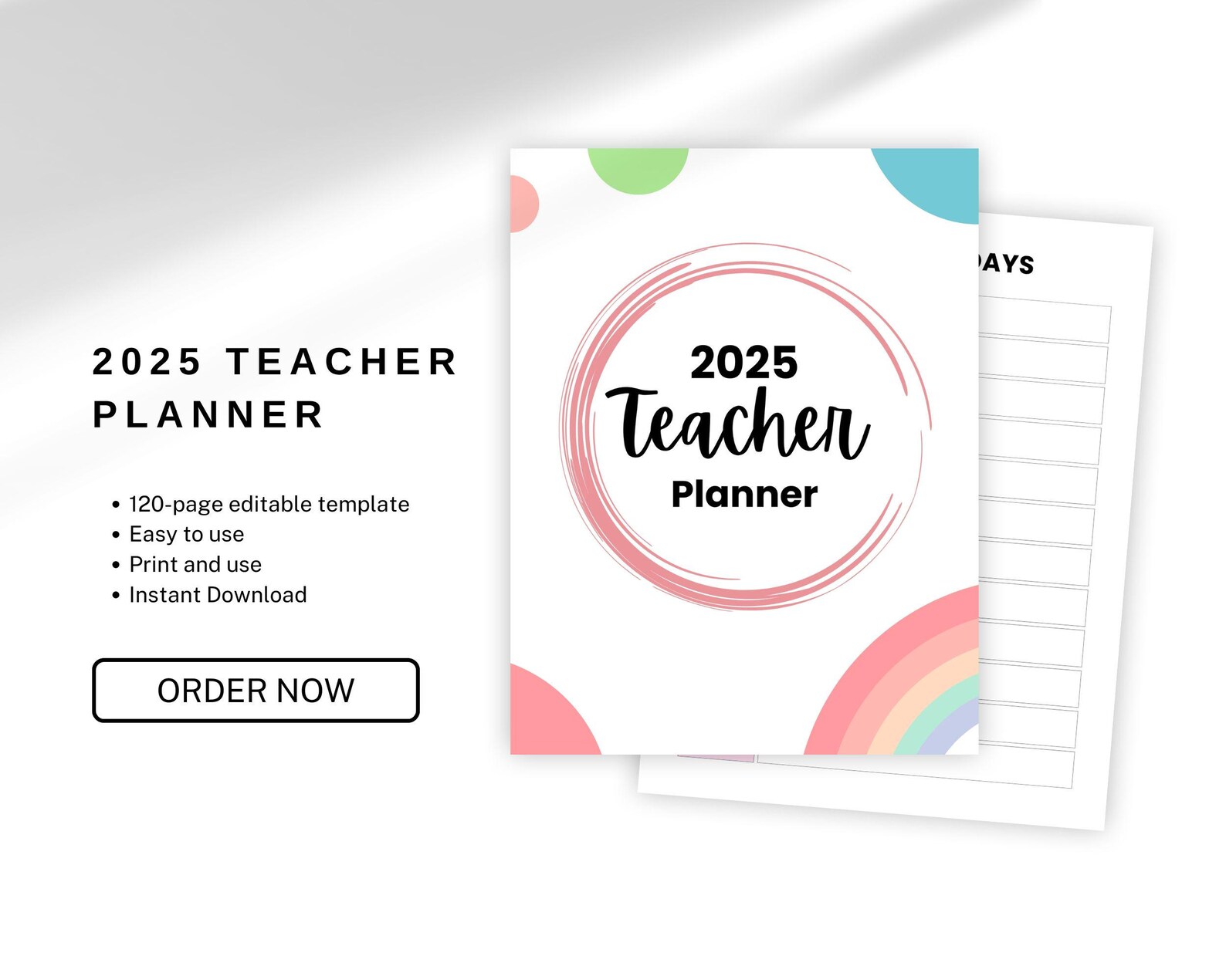 2025 Teacher Planner: Academic & Classroom Organizer (instant Download ...