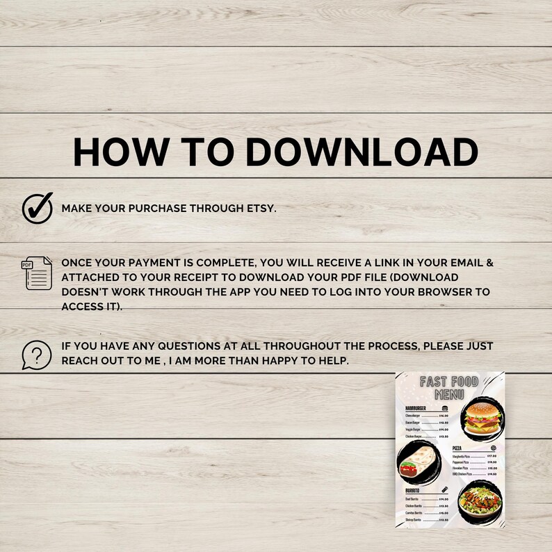 Fast Food Menu Template | Bold and Fun Canva Menu Design | Editable ...