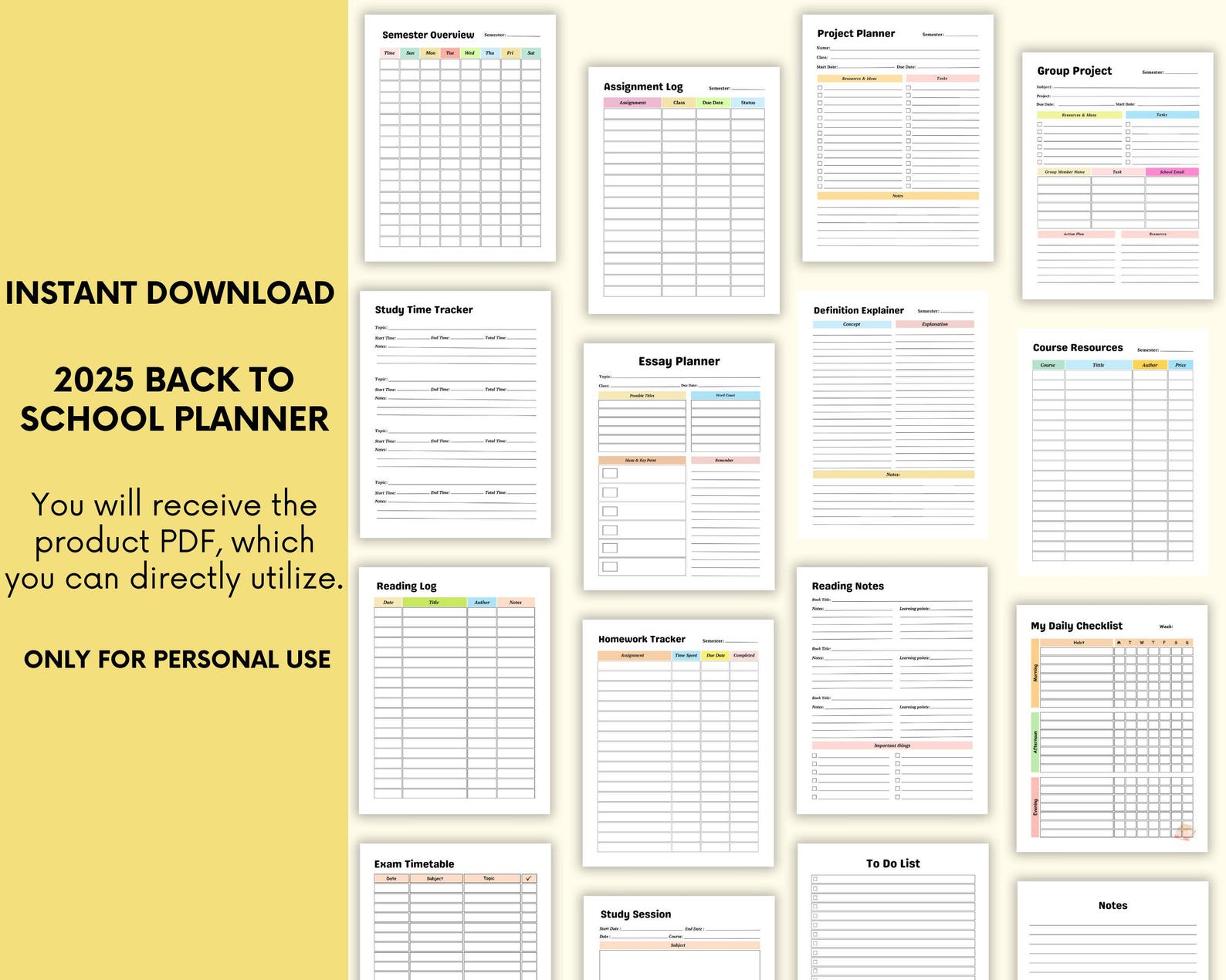 2025 Back to School Planner: Student Study Organizer (printable ...