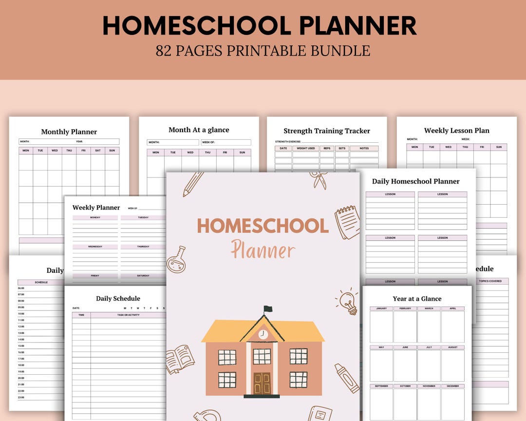 Printable Homeschool Planner: Student Journal & Schedule (instant ...