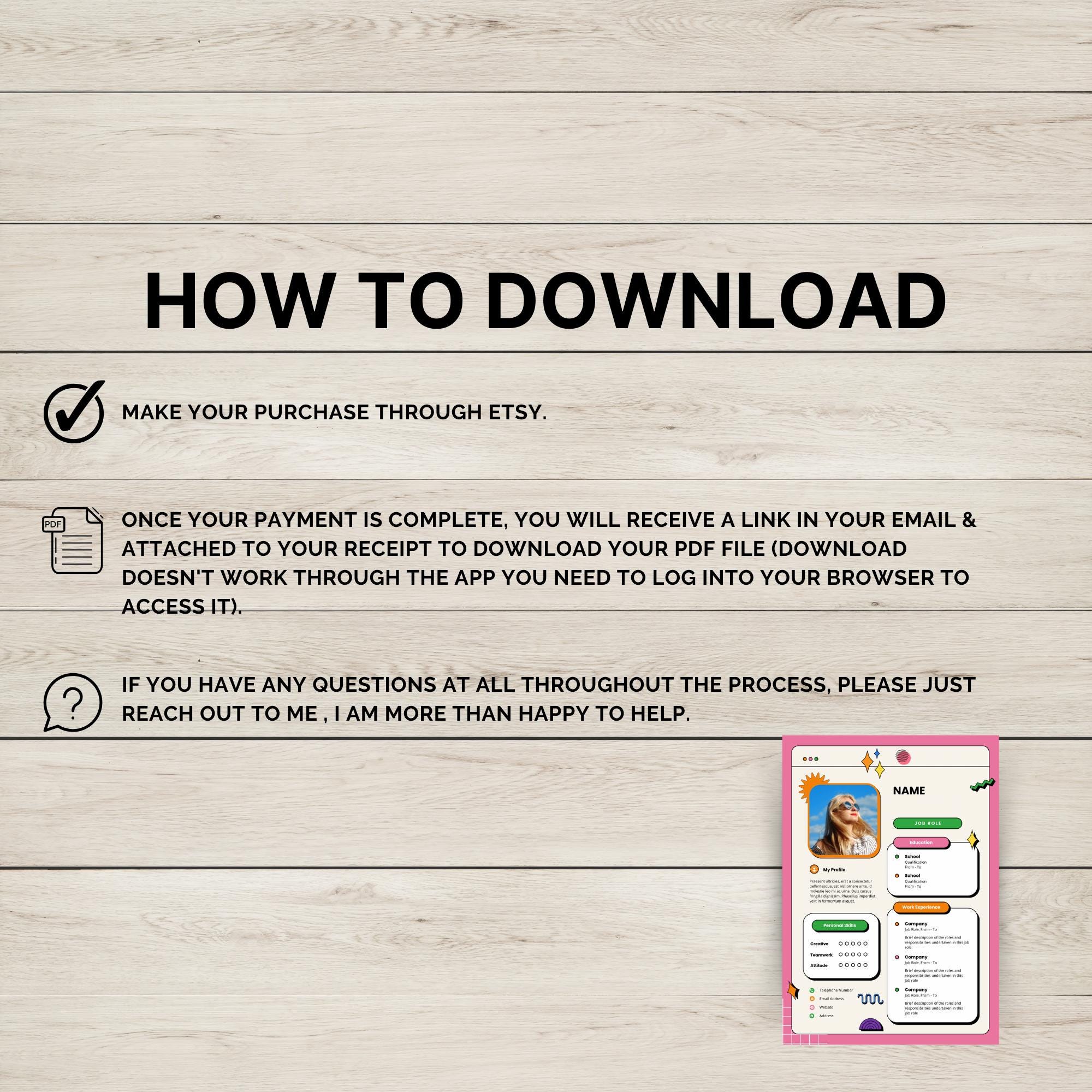 Editable Retro CV Template | Fun Canva Resume Template | Colourful ...