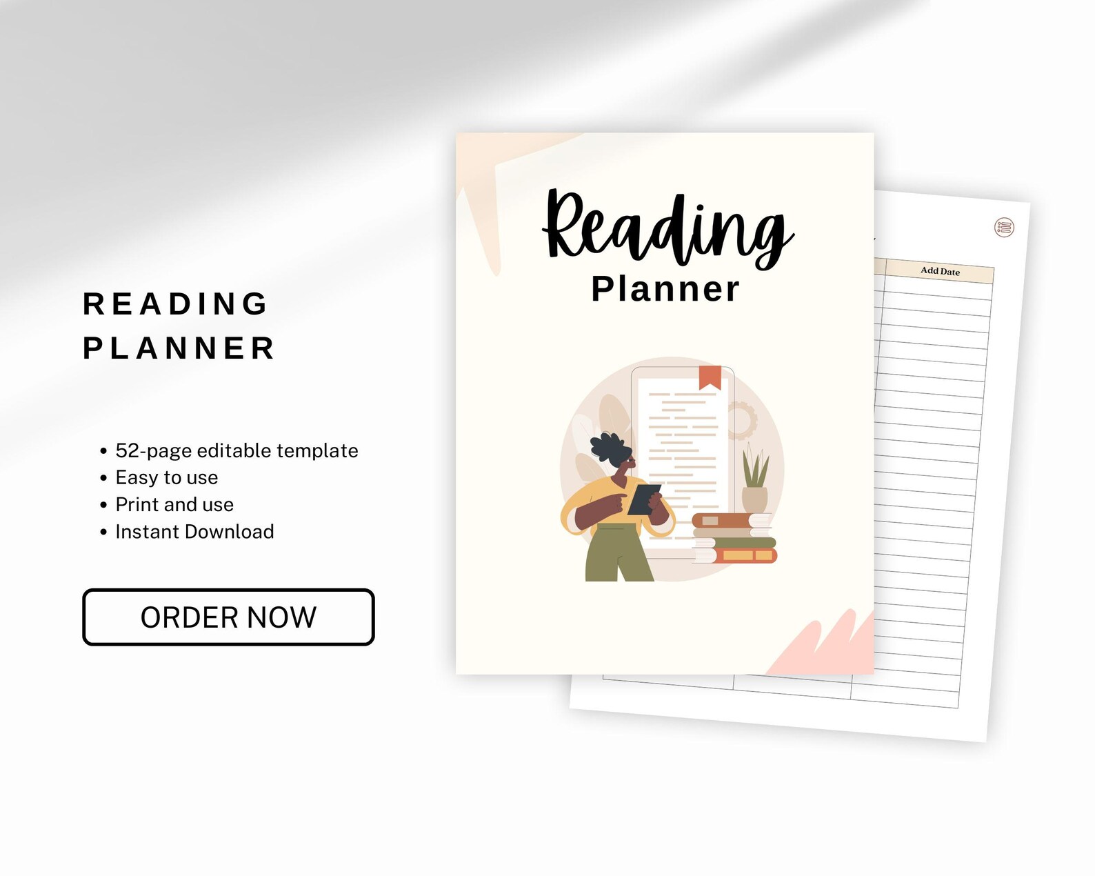 Printable Reading Planner: Book Tracker & Reading Log (instant Download ...