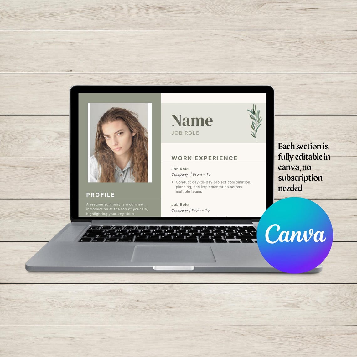 Minimalist CV Template: Elegant Botanical Canva Resume (downloadable ...
