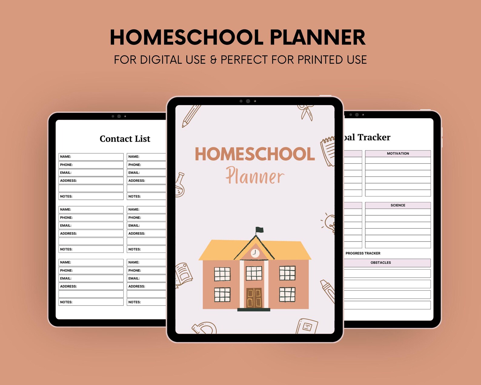 Printable Homeschool Planner: Student Journal & Schedule (instant ...