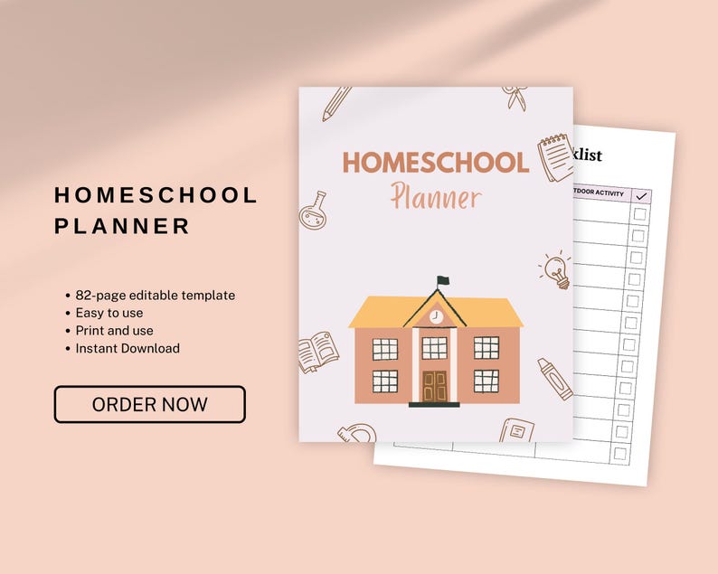 Printable Homeschool Planner: Student Journal & Schedule (instant ...