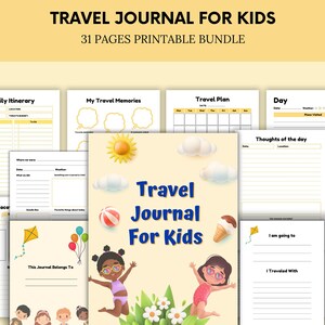 Kids Travel Journal: Printable Adventure Diary With Packing List ...