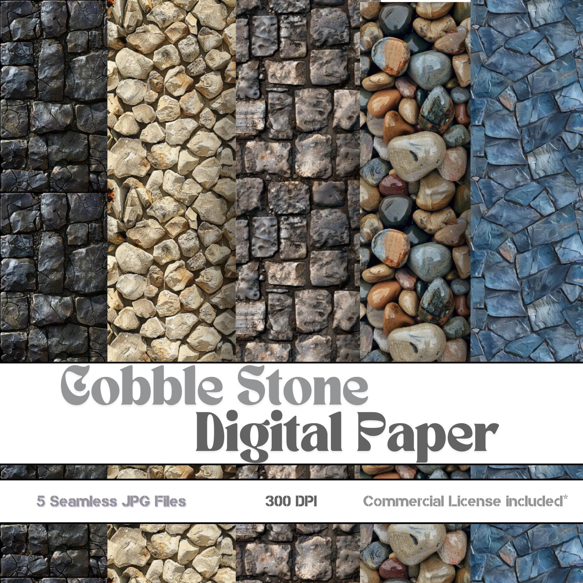 Cobblestone Digital Paper, Cobblestone Textures Digital Paper, Seamless ...