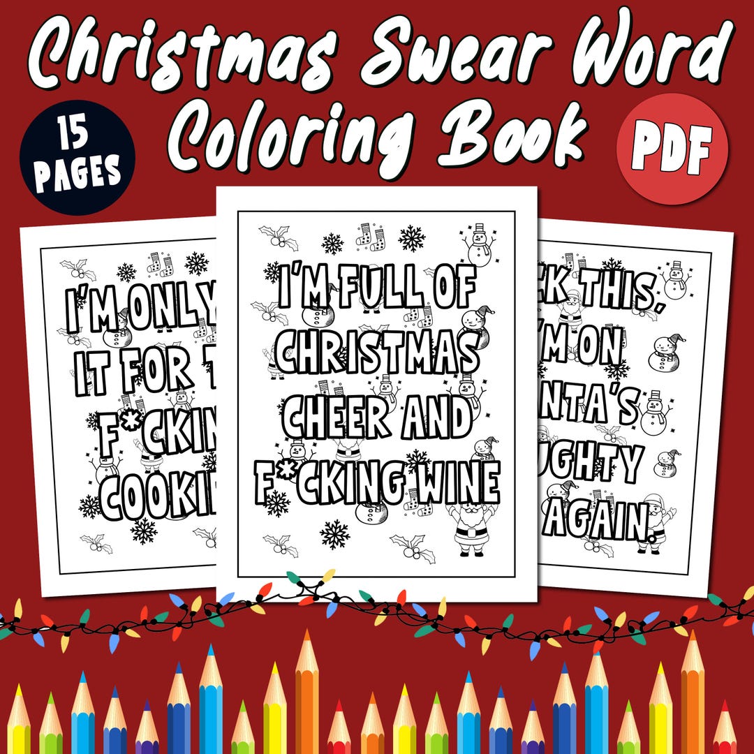 Printable Christmas Swear Word Coloring Book for Adults, Cursing Quotes ...